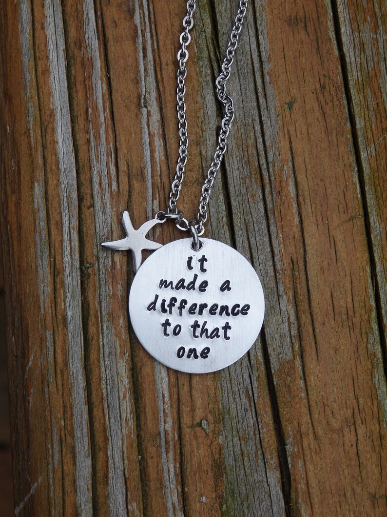 It made a difference to that one Starfish Necklace Starfish | Etsy