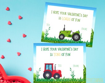 Tractor Valentine Cards | Etsy
