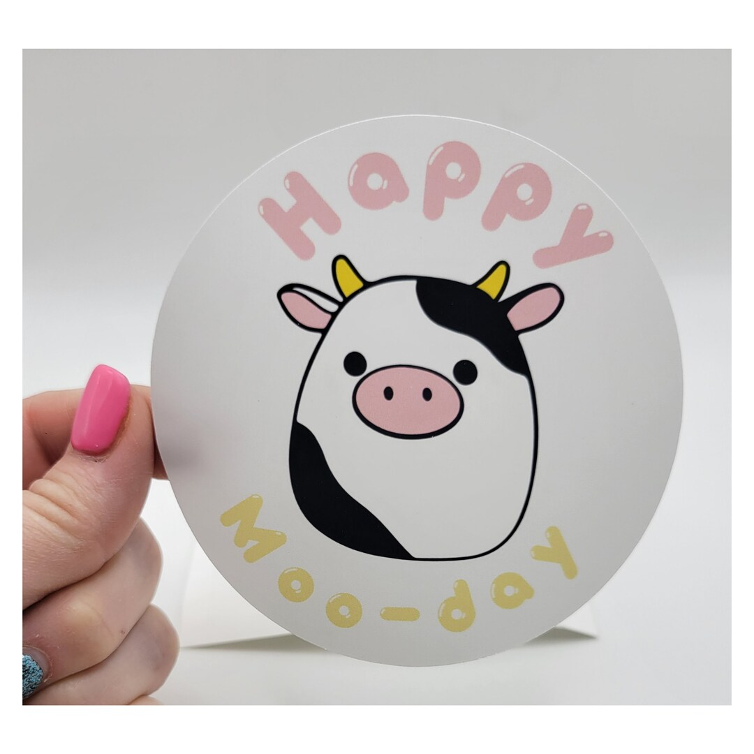 Mooo-day Cow Sticker Decal Sticker Stickers Cute Cow - Etsy
