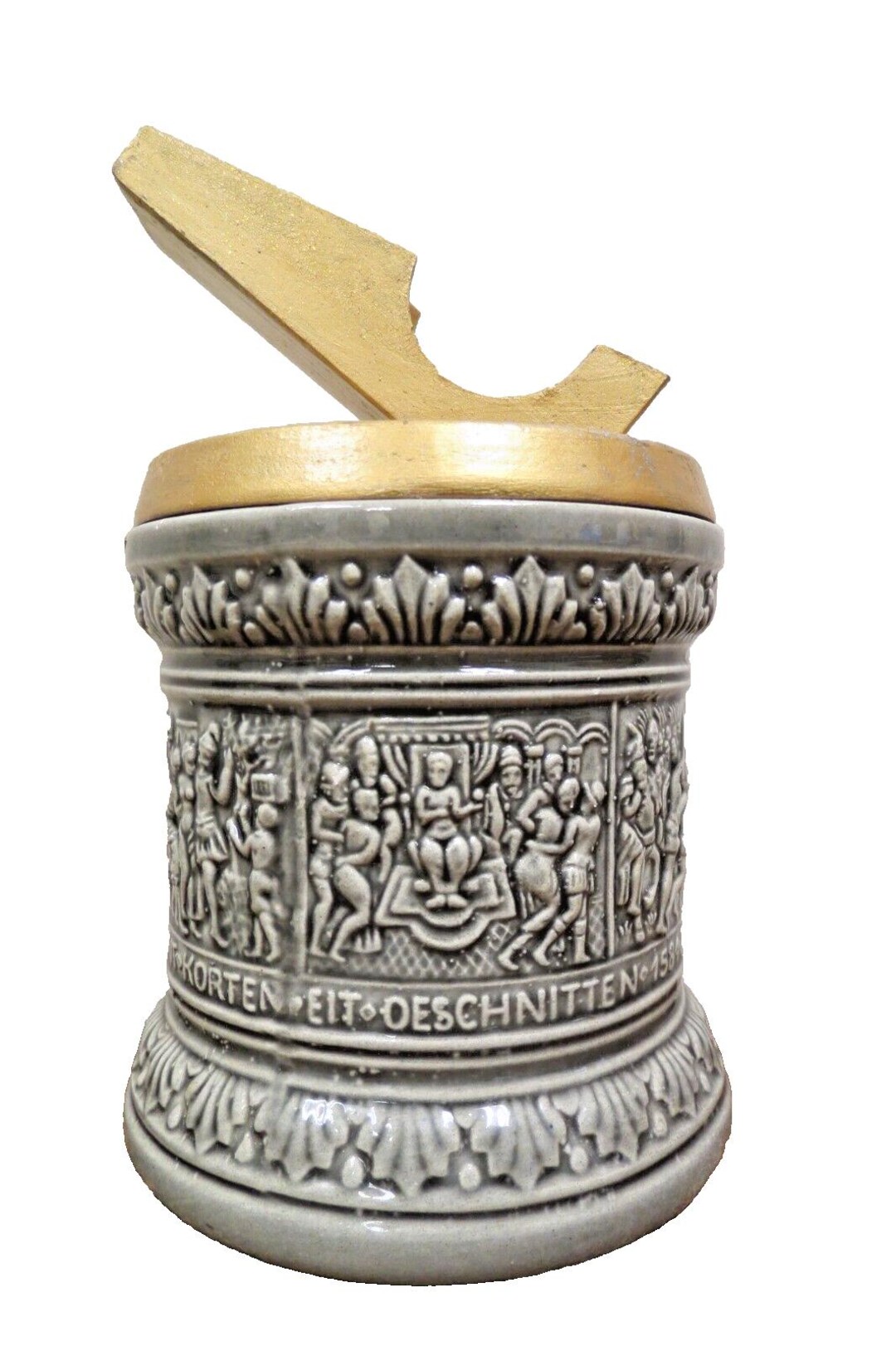 Vintage Humidor Tobacco Jar W/ Wood Pipe Holder Lid - Marzi & Remi ...