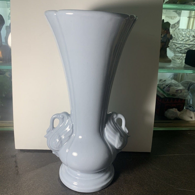 Vintage CHADWICK Double Swan Powder Blue Vase - Etsy