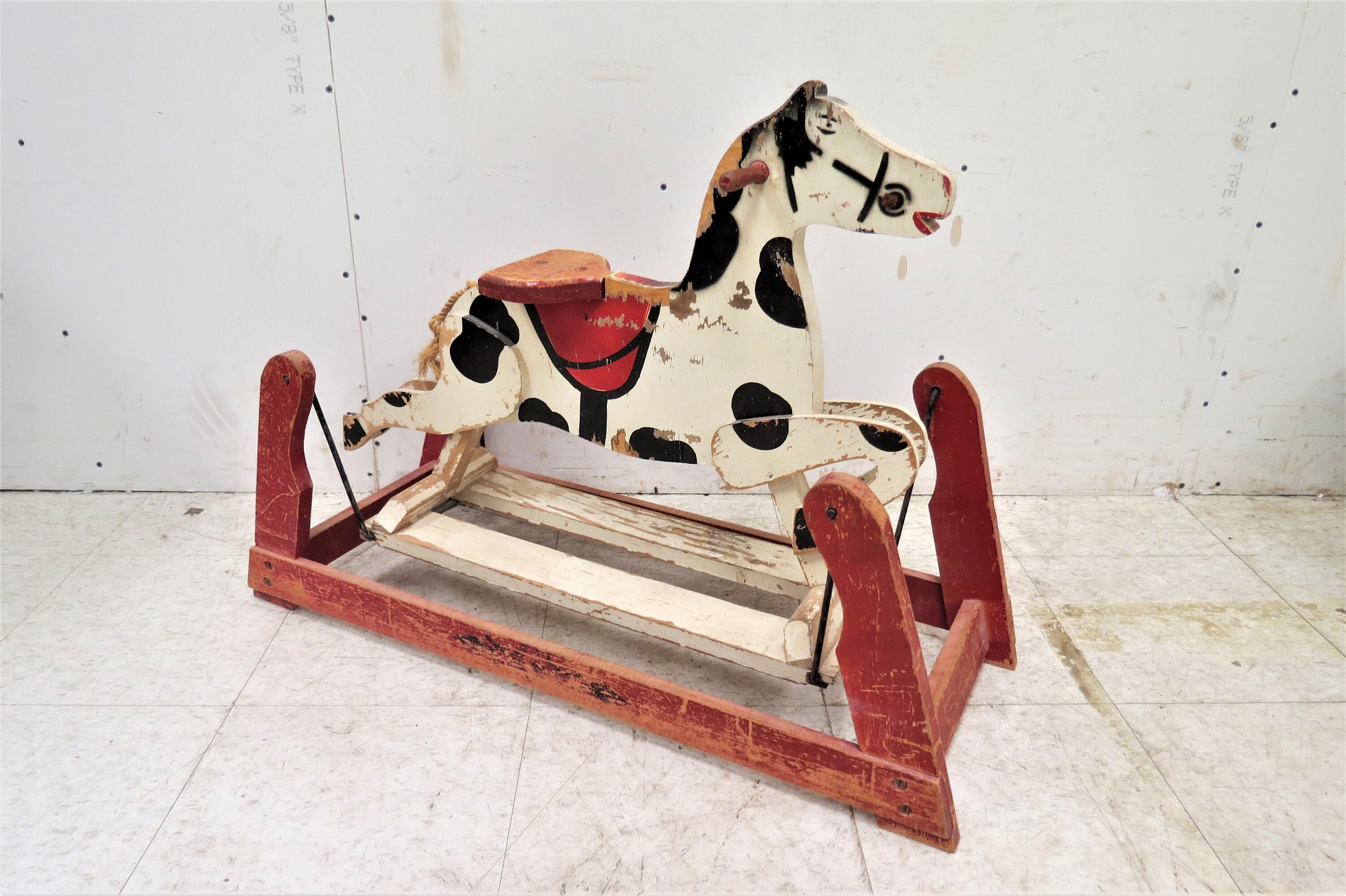 Wooden Rockin Horse Vintage Folk Art Wood Child's - Etsy