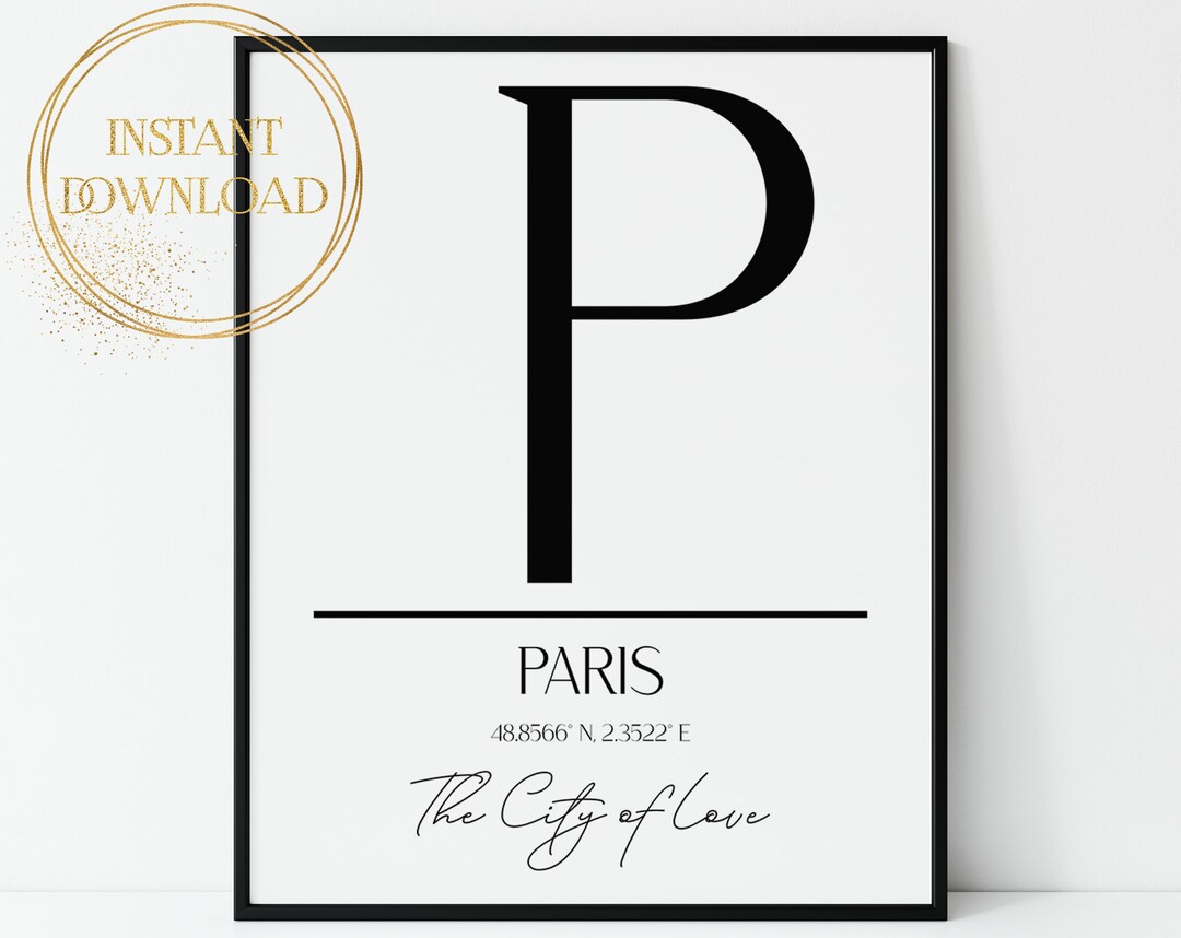 Paris GPS Coordinates Longitude Latitude Gifts Typography - Etsy