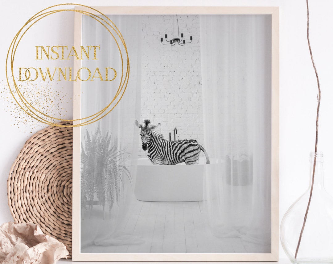 Baby Zebra in badewanne Fotografie Badezimmer Wand Dekor - Etsy Österreich