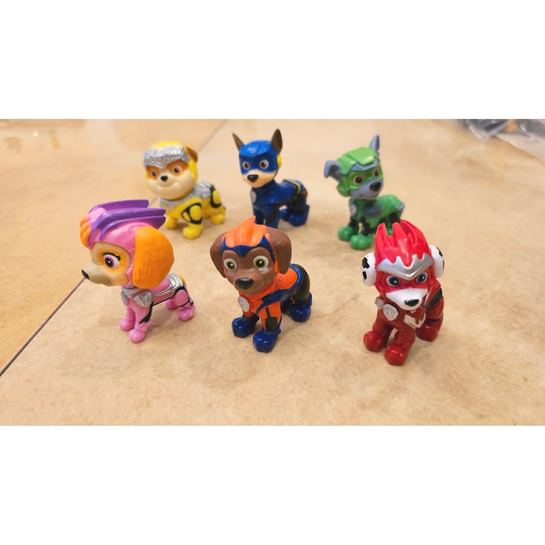 Paw Patrol Mighty Pups Action Figures Set of 6 Collectible Toys - Etsy