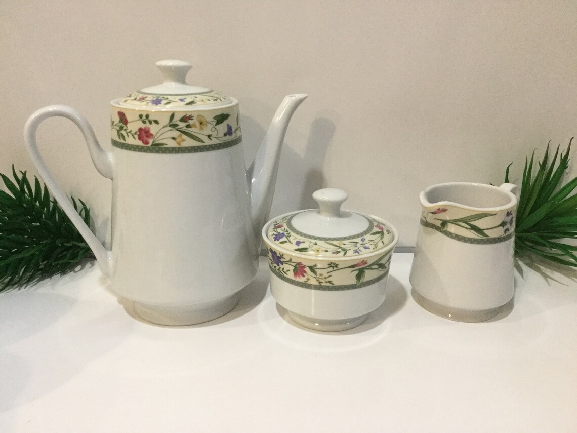 11 Piece Tea Set Set, Teacup, Coffee Set, Teapot, Creamer, Sugar Bowl ...