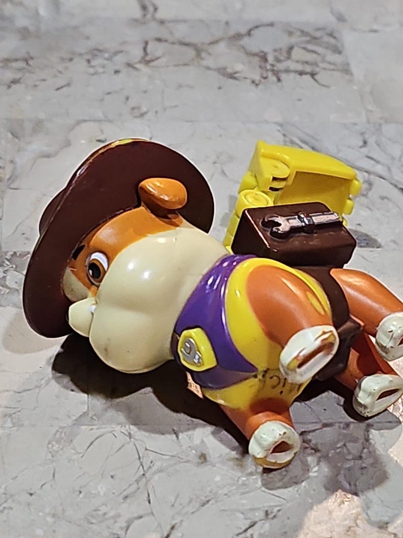 Paw Patrol Action Pack Pup Cowboy Rubble Figure 2.5” Tall Cow Boy Rare ...