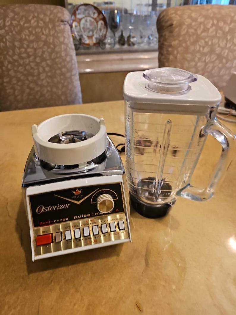 Vintage Osterizer Galaxie Blender Mixer 5 Cup Glass Jar Chrome 861-06H ...