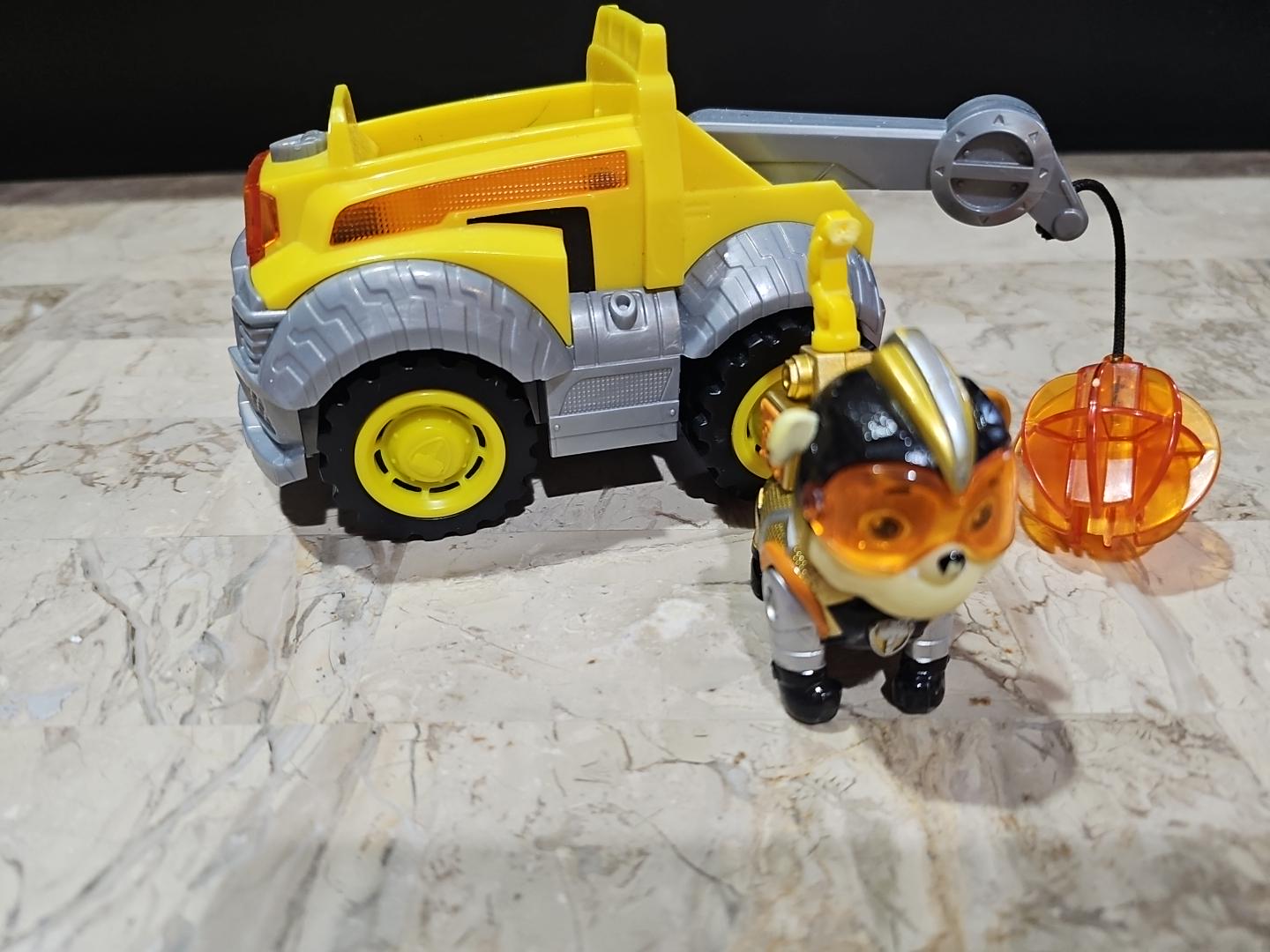 Paw Patrol Mighty Pups Rubble Construction Vehicle Figure Light up ...