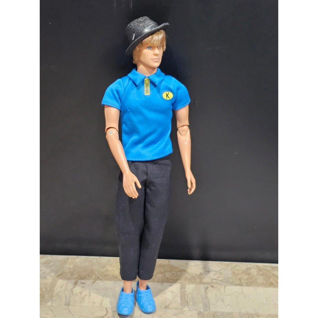 Vintage Ken Doll Blue Polo Shirt Black Pants Hat Blue Shoes 1975 1999 ...