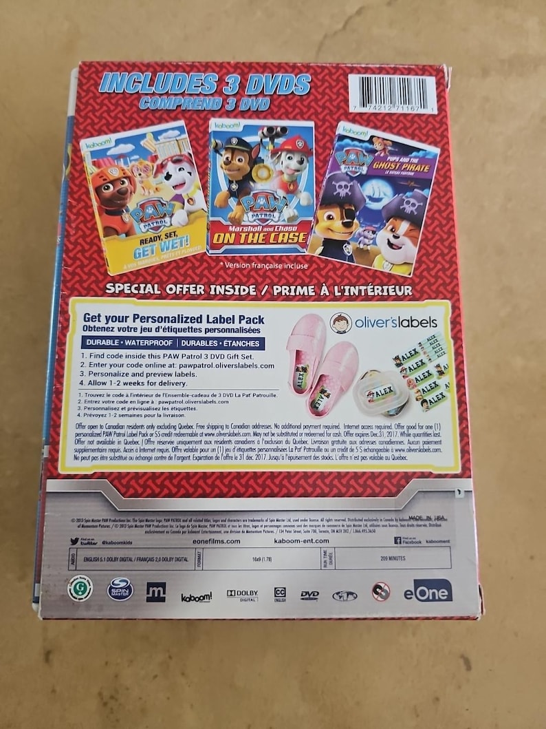 Like NEW - Paw Patrol: 3 DVD Gift Set - Etsy