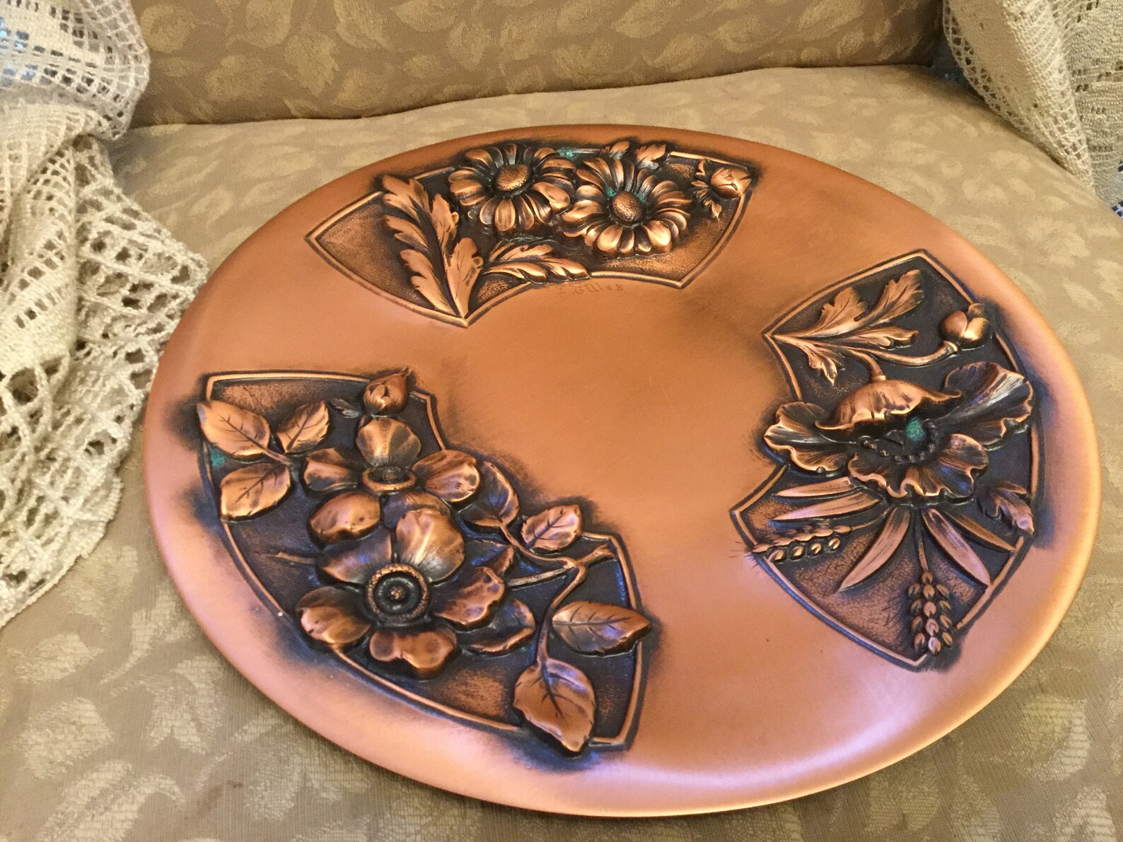 Fantasy Copperware Vintage Solid Copper Made in Canadian With Floral 3D ...
