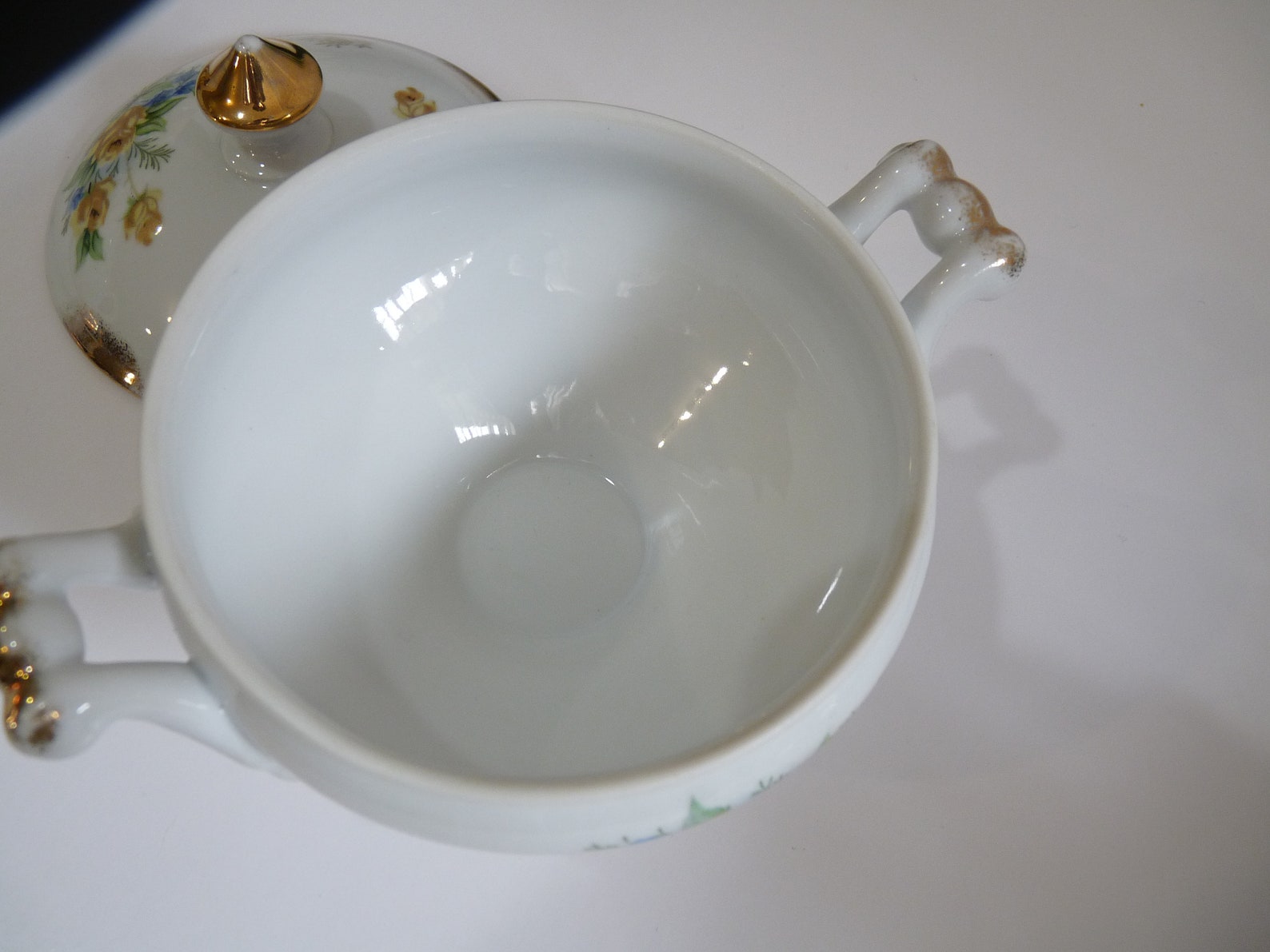Vintage Hand Painted Japanese Bone China Porcelain Large Sugar Bowl ...