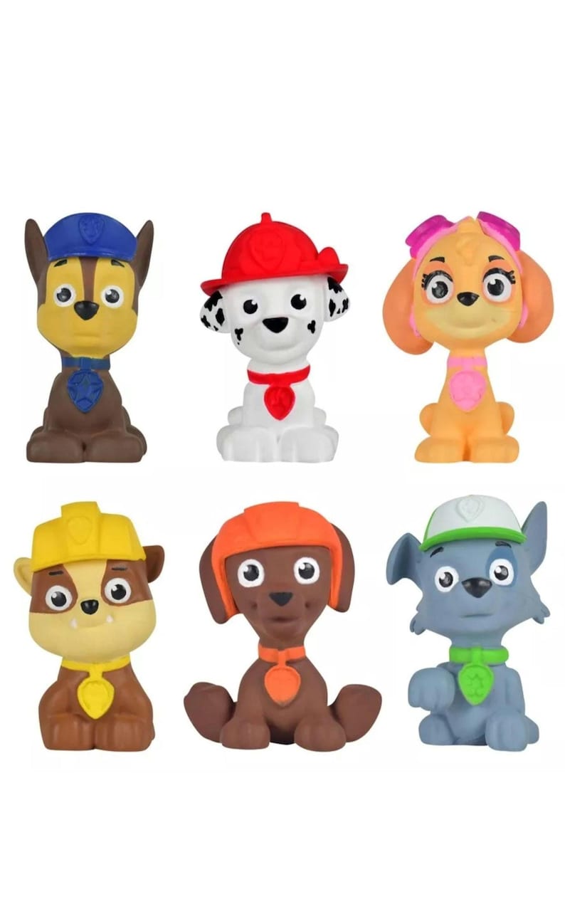 Full 6pc Set of Paw Patrol Mini Figure Zuma Rocky Skye Rubble Marshall ...