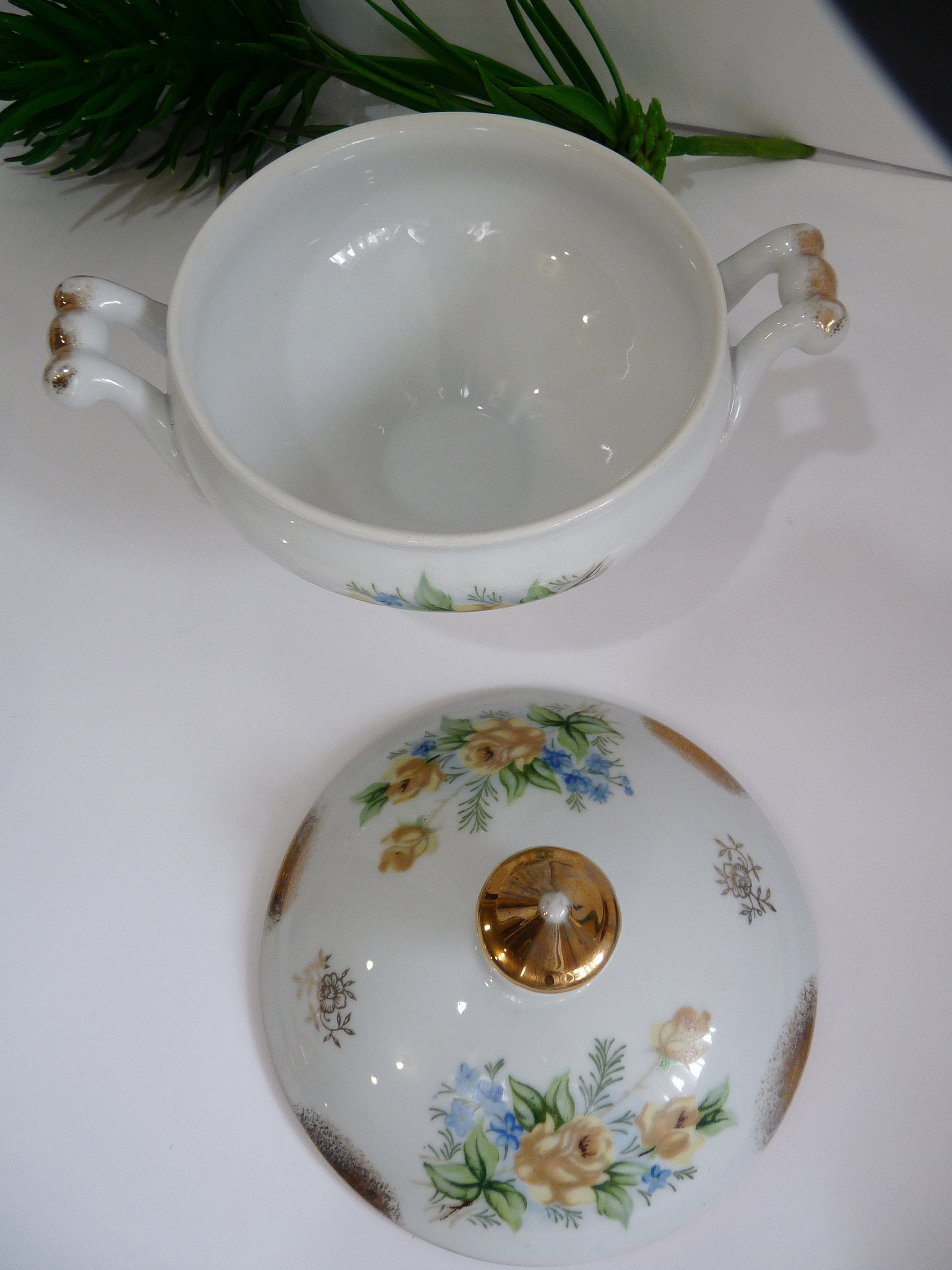 Vintage Hand Painted Japanese Bone China Porcelain Large Sugar - Etsy