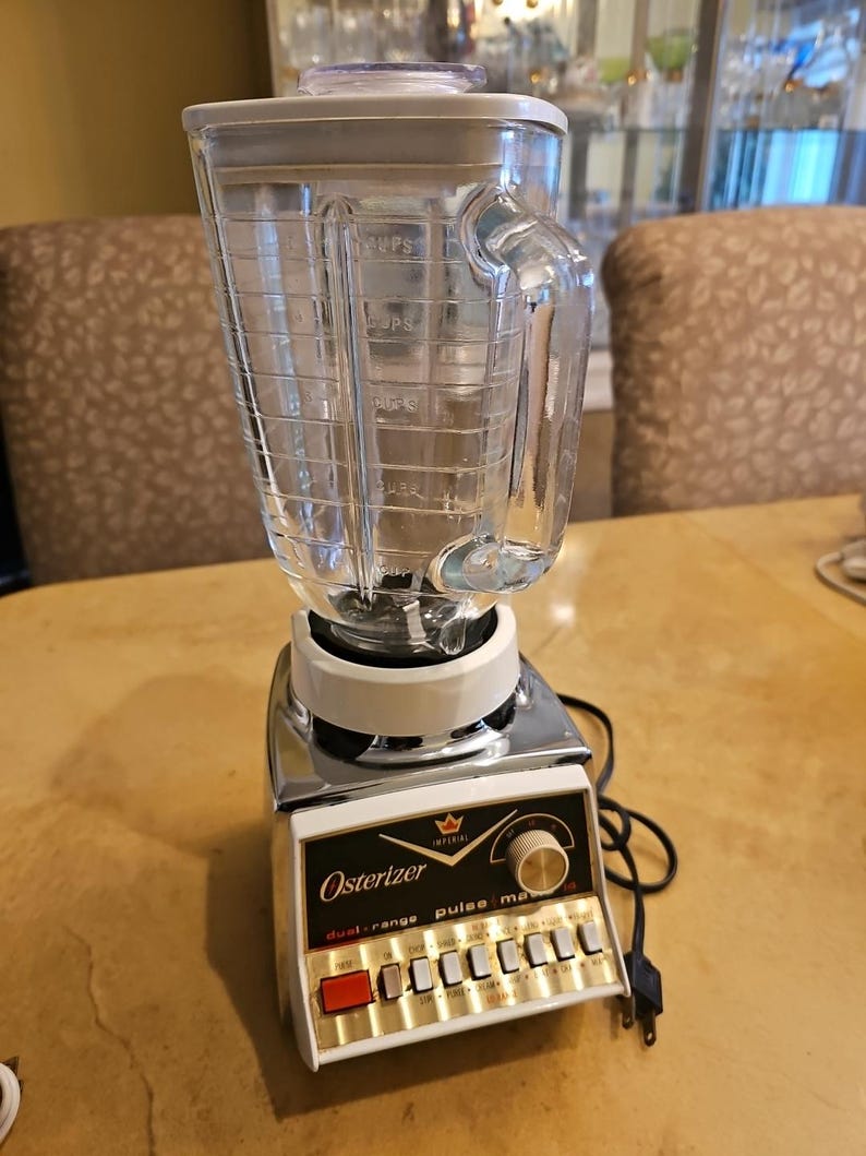 Vintage Osterizer Galaxie Blender Mixer 5 Cup Glass Jar Chrome 861-06H ...