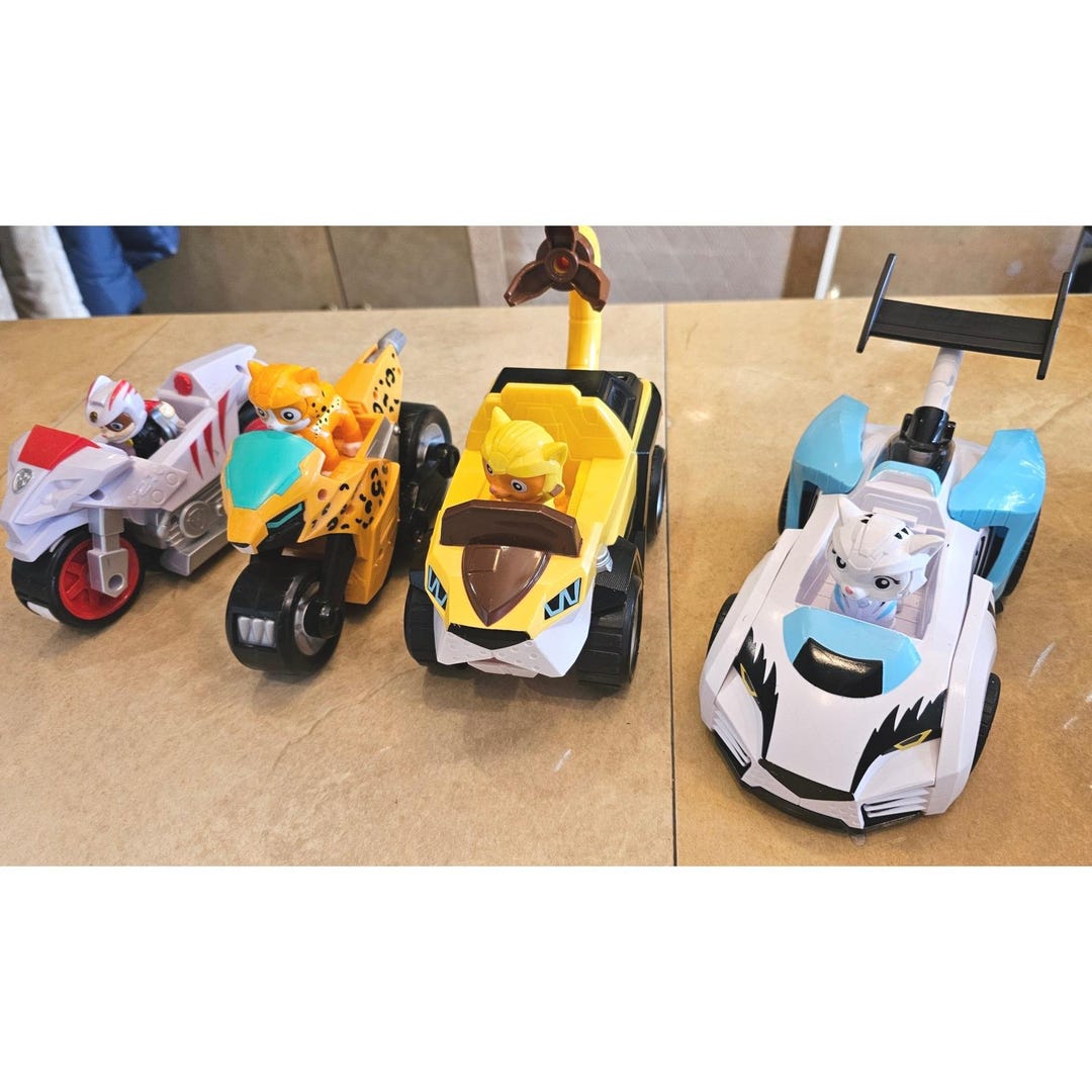 Nickelodeon Paw Patrol Mighty Pups Lookout Tower 4 Vehicle 4 Pup Set ...