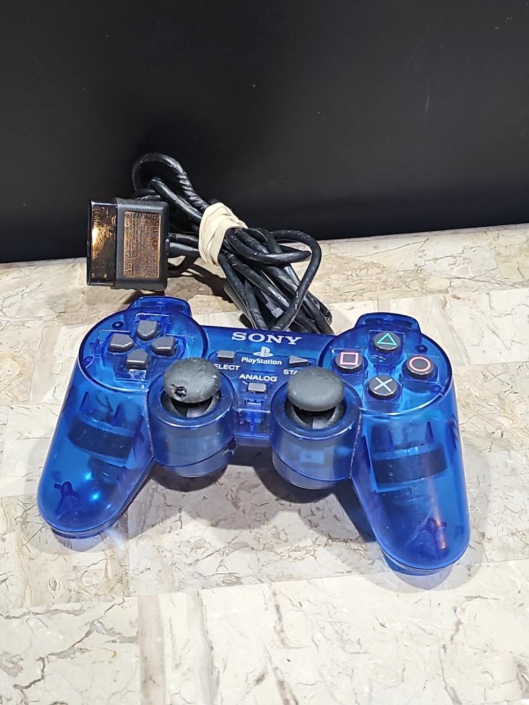 Sony Playstation 2 PS2 Ocean Blue Clear Dualshock Controller SCPH-10010 ...