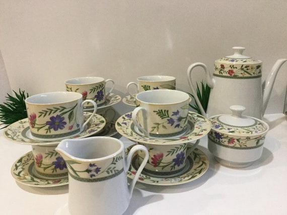 11 Piece Tea Set Set Teacup Coffee Set Teapot Creamer | Etsy
