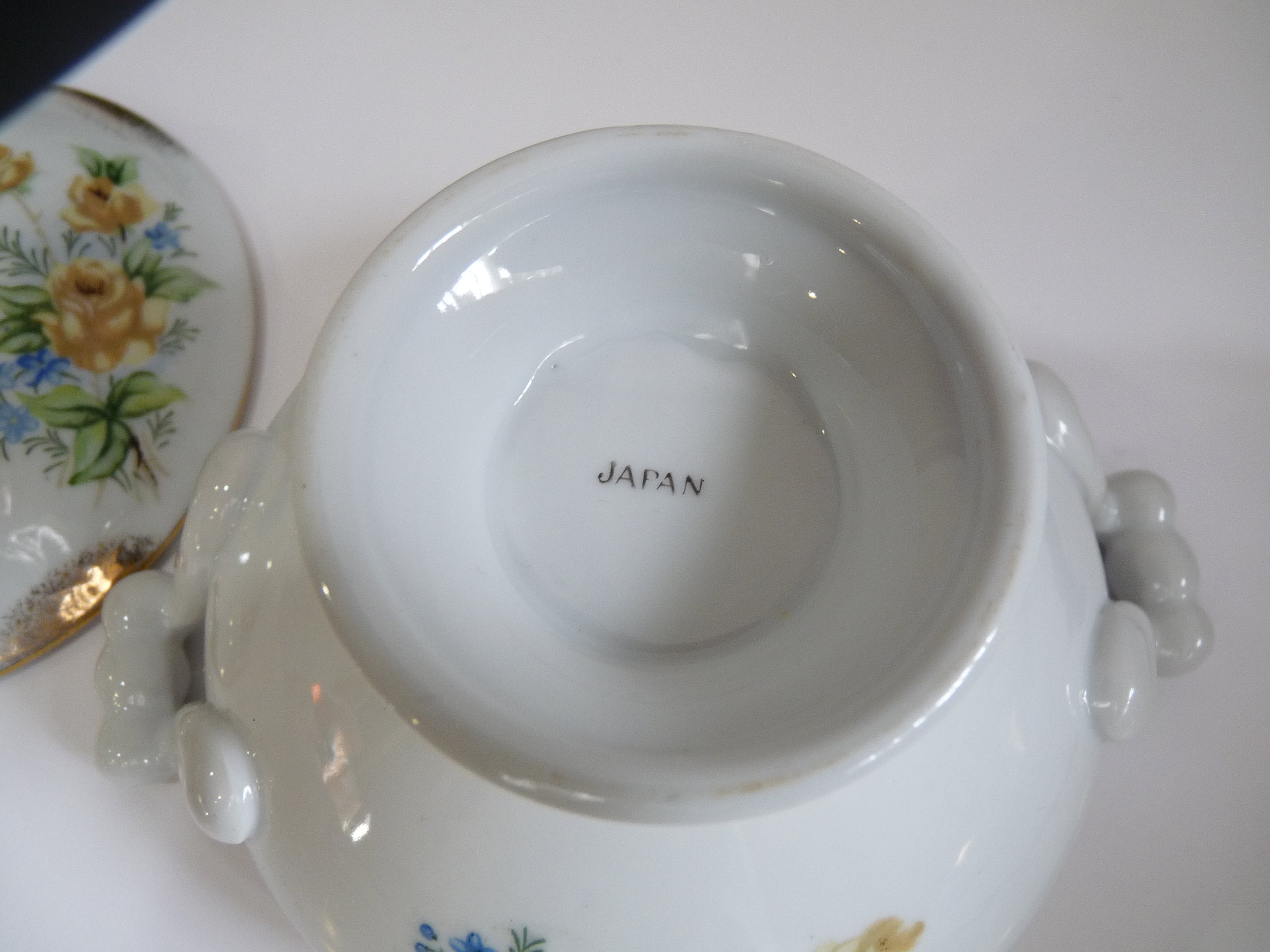 Vintage Hand Painted Japanese Bone China Porcelain Large Sugar - Etsy