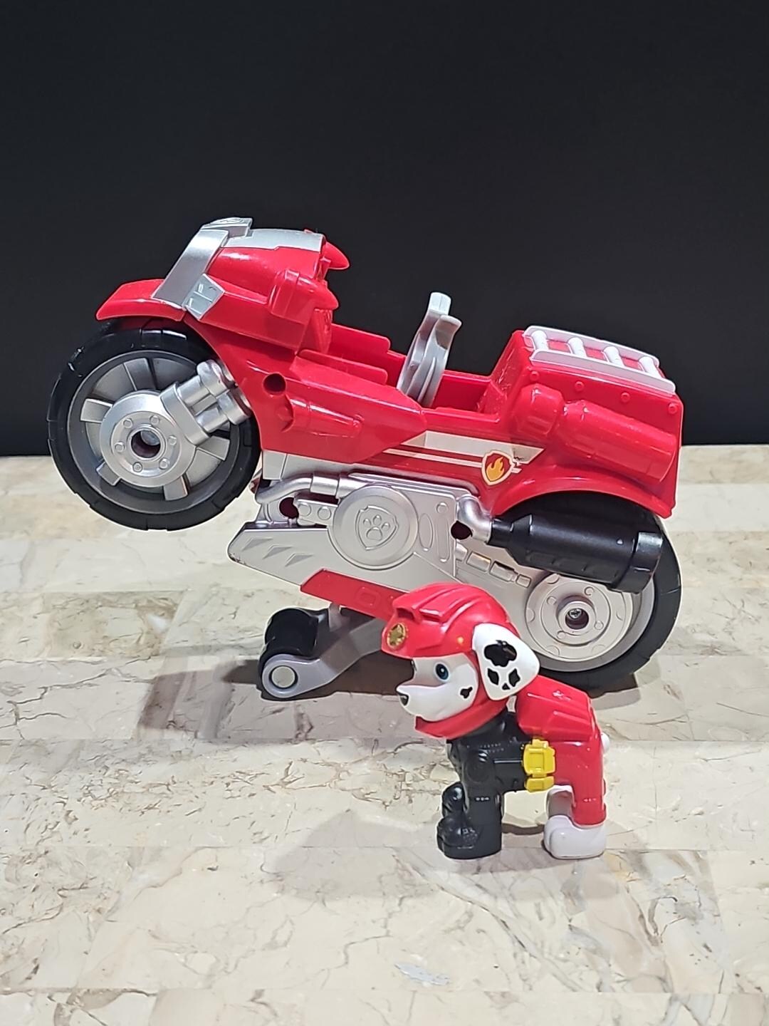 Nickelodeon Paw Patrol Moto Pups MARSHALL Pull Back Deluxe Wheelie ...
