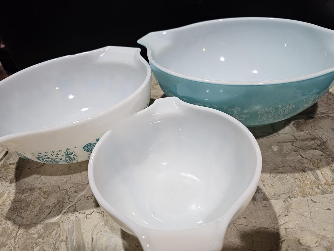 Rare Vintage 50s Pyrex Amish Butterprint Cinderella Bowls, Set of 3 ...
