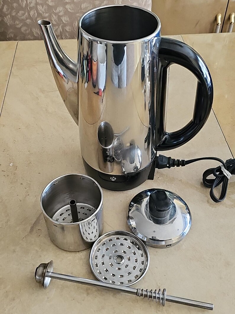Vintage GE Coffee Percolator Chrome 12 Cup Coffee Maker - Etsy