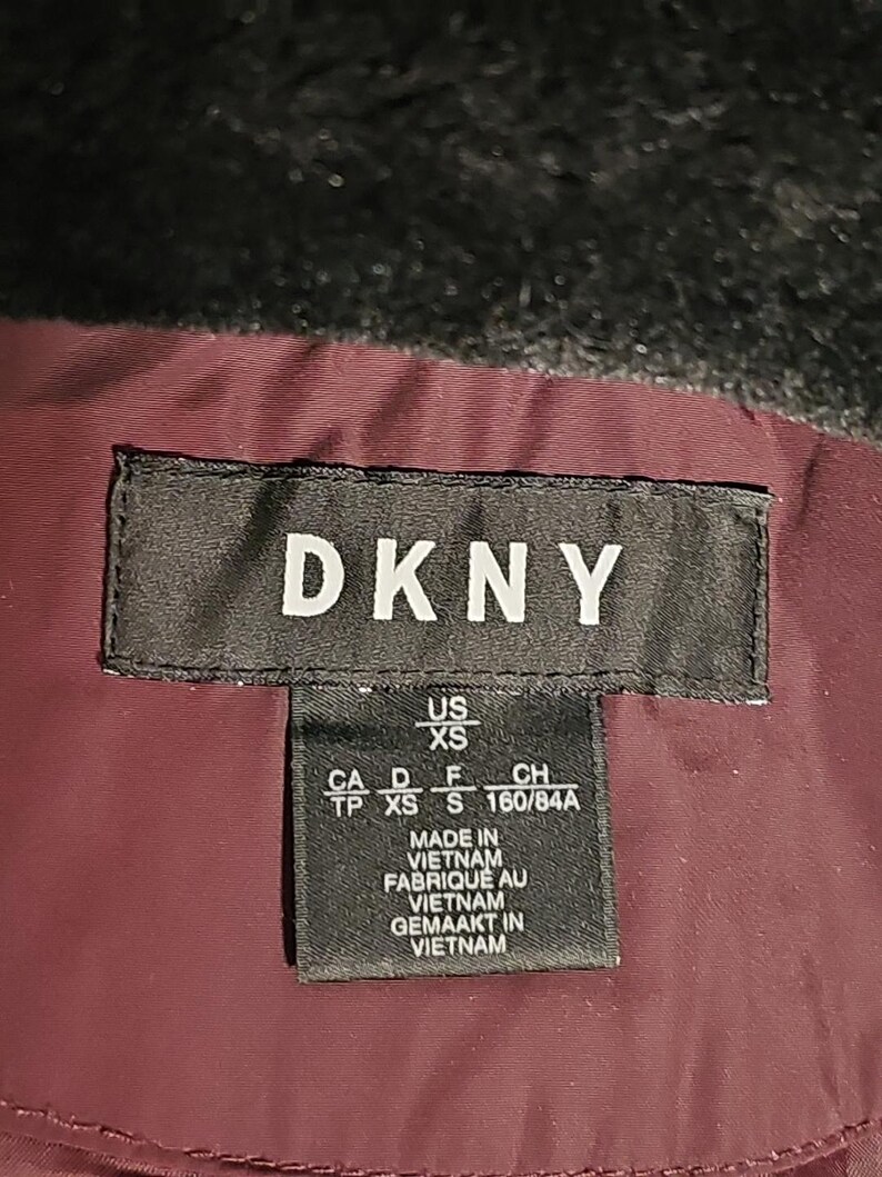 DKNY Womens Puffer Coat Jacket Fur Trim Detachable Hood Warm XS ...