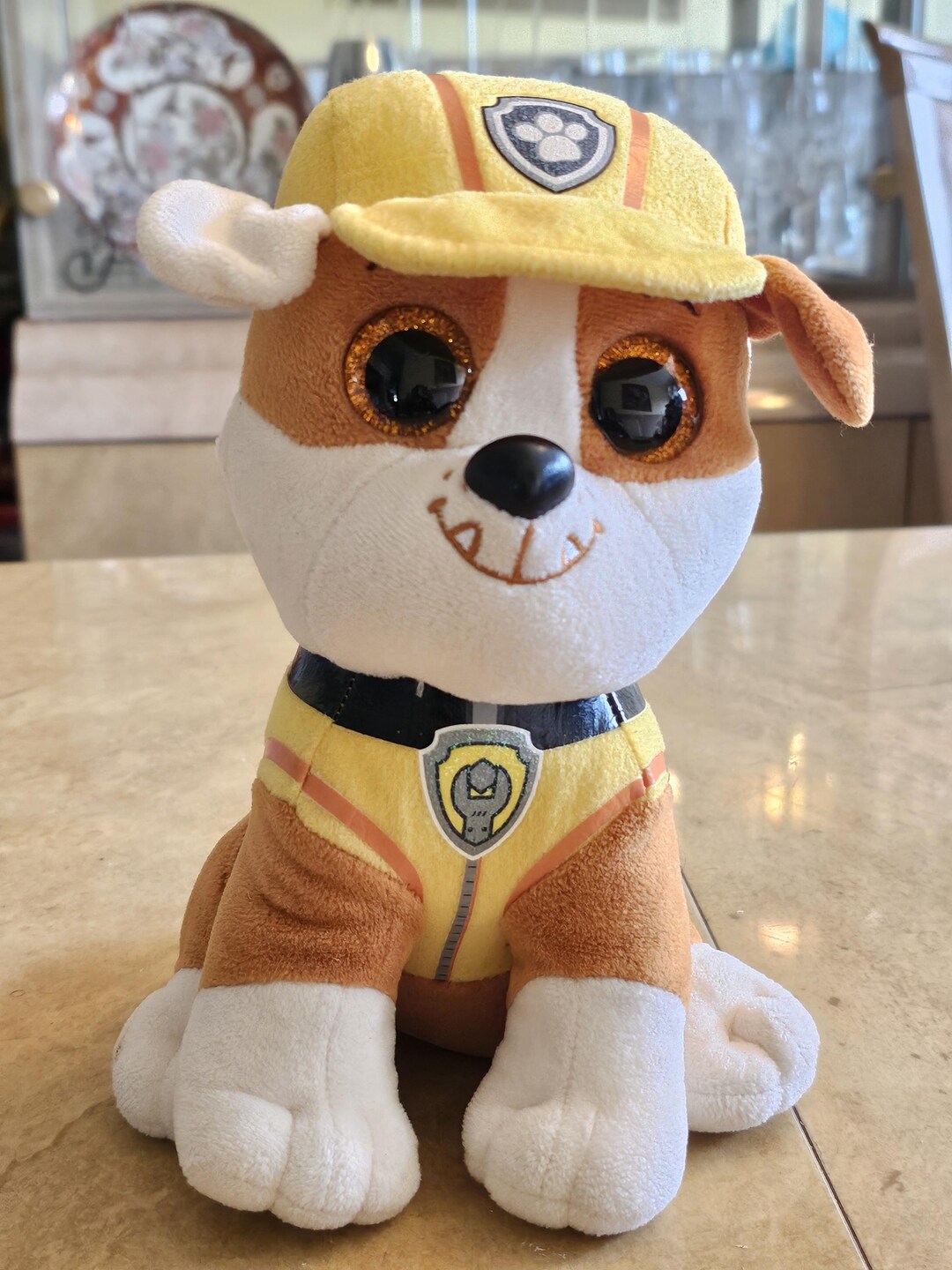 TY Beanie Boos Rubble 9” Dog Plush Paw Patrol Stuffed Animal Glitter ...