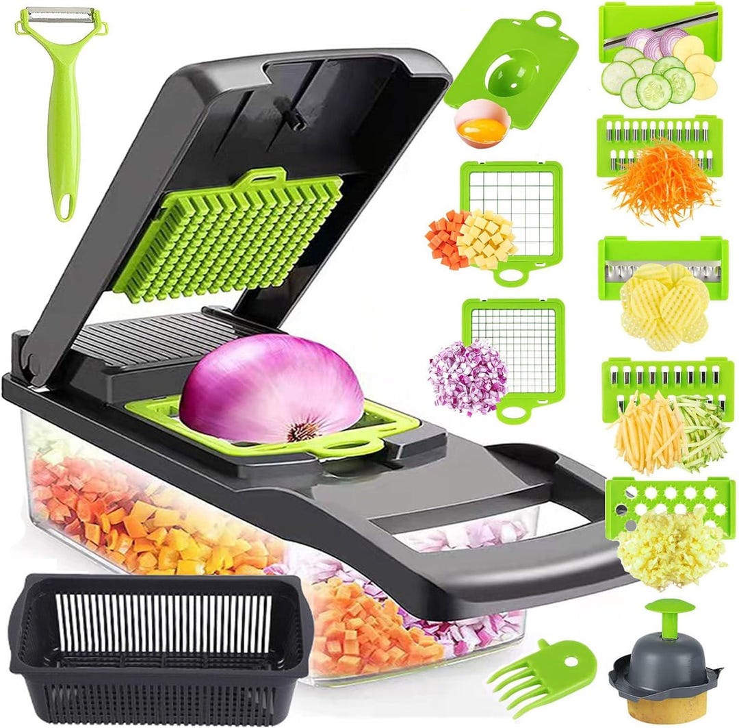 Vegetable Chopper, Pro Onion Choppers, Multifunctional 16 in 1 Food ...
