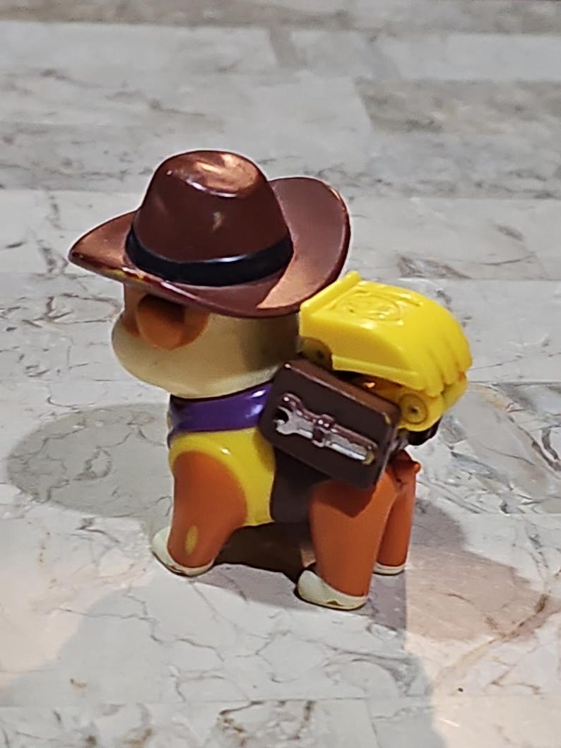 Paw Patrol Action Pack Pup Cowboy Rubble Figure 2.5” Tall Cow Boy Rare ...