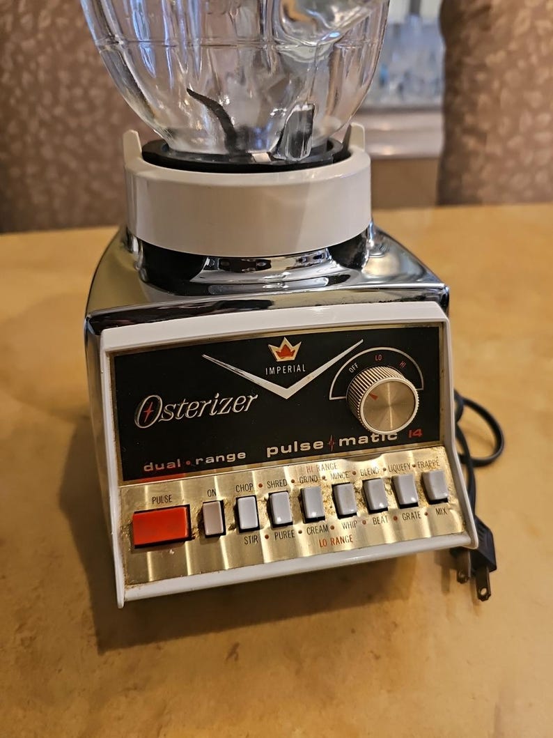 Vintage Osterizer Galaxie Blender Mixer 5 Cup Glass Jar Chrome 861-06H ...