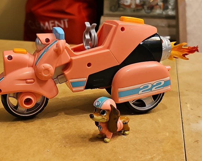 Paw Patrol Rescue Pup Mighty Movie Liberty Action Figure Motorcycle ...