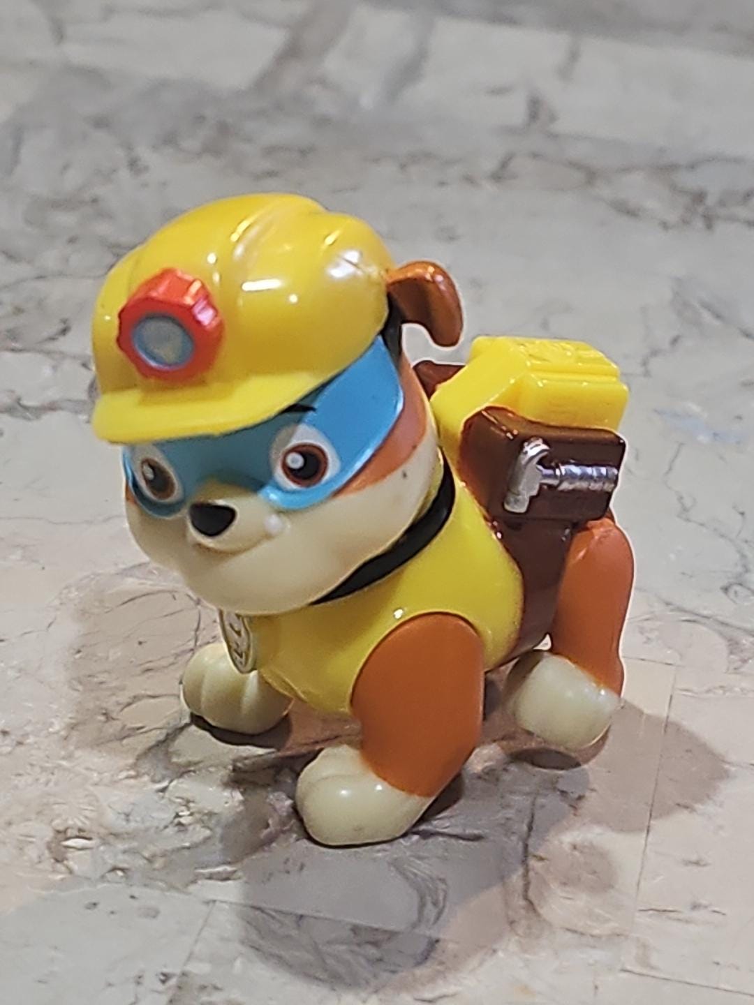 Paw Patrol Rubble Dog Figure Only Rubble’s Dump Truck Light Blue Mask ...