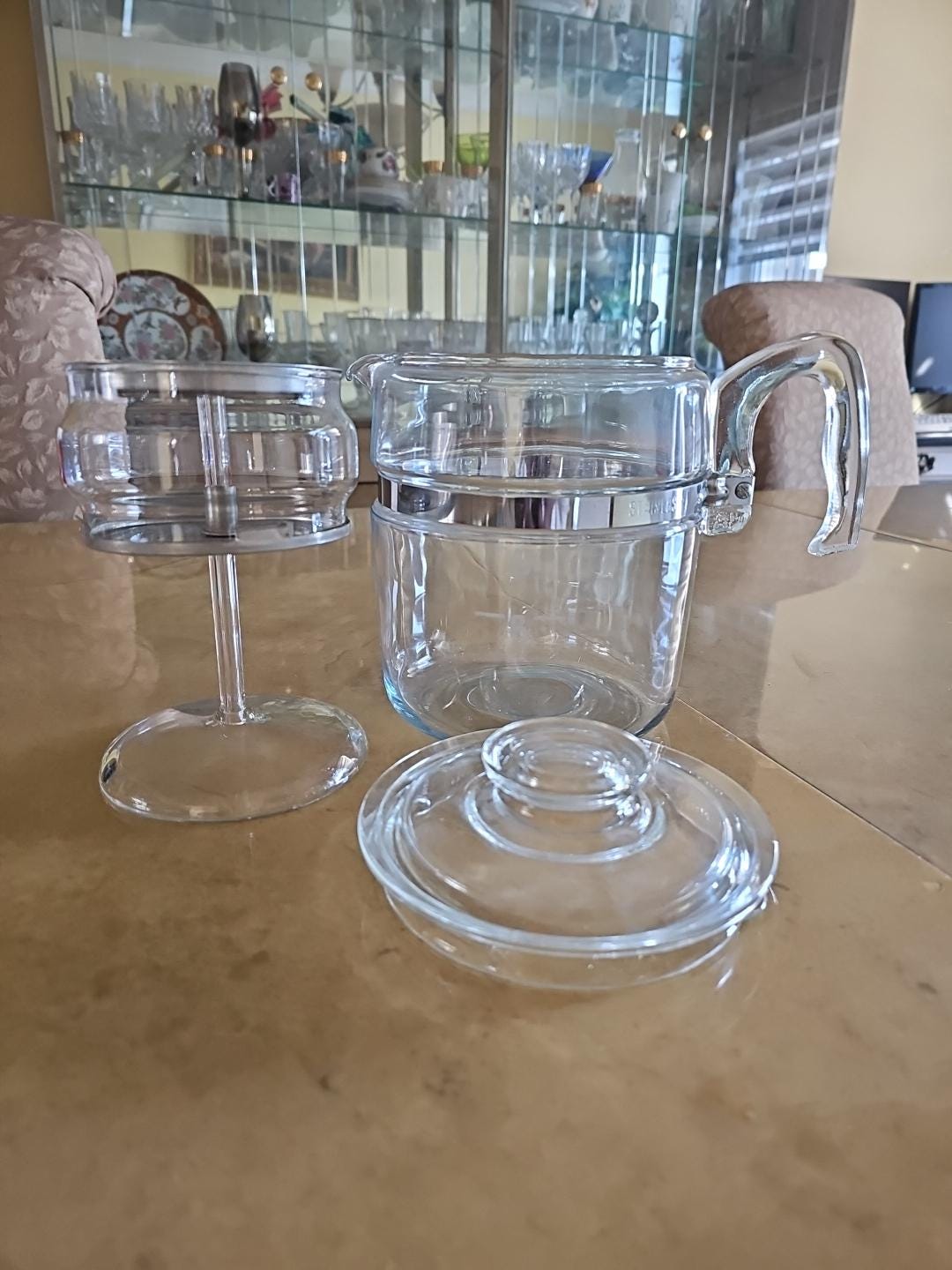 PYREX Percolator 9 Cup Stovetop Coffee Pot & Lid W/glass Basket Coffee ...