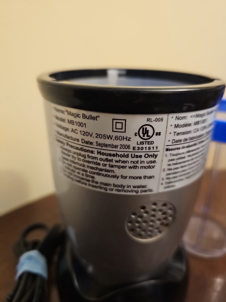 Magic Bullet Food Processor/blender Model MB1001 W/ Accessories Tested ...