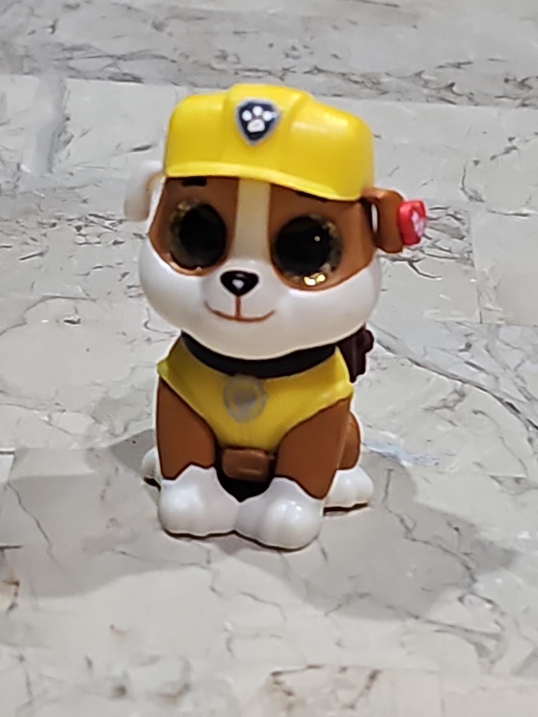 Ty Beanie Boos Mini RUBBLE the Paw Patrol Dog Hand Painted Vinyl Figure ...