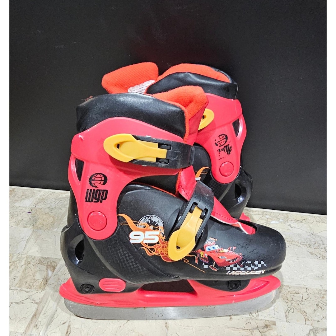 Disney Pixar Cars Lightning Mcqueen Ice Skates Youth Size 12J 13J 1 2 ...