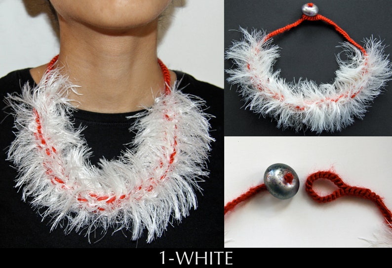 FUZZY AND FLUFFY Crocheted Neckleces - Etsy