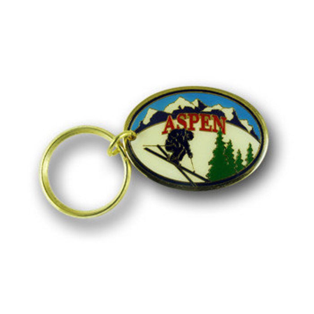 Aspen Skier Ski Resort Keychain #01 - Etsy