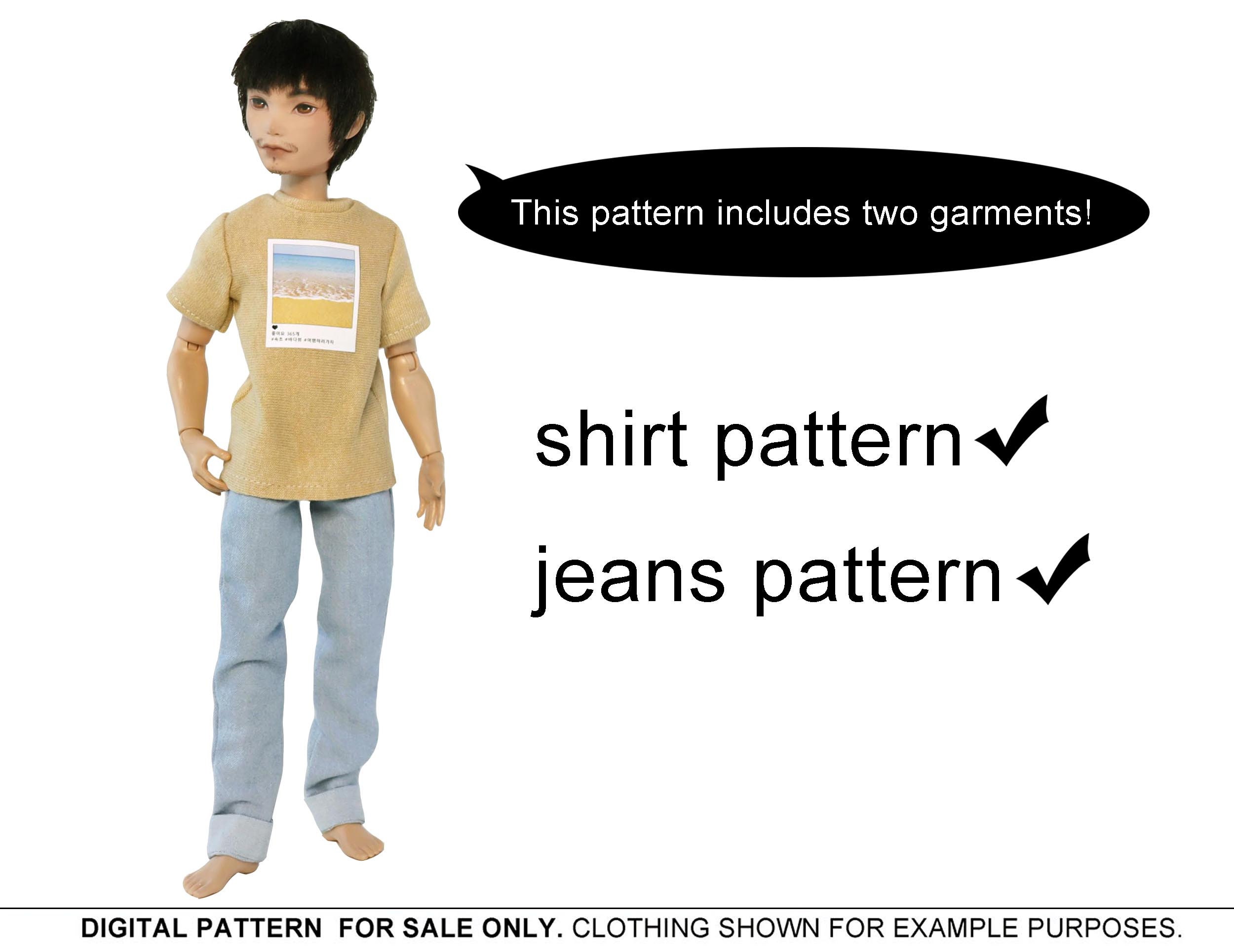 Shirt & Jeans [EAH Boy] - DIGITAL Download Doll Clothes Pattern - Etsy
