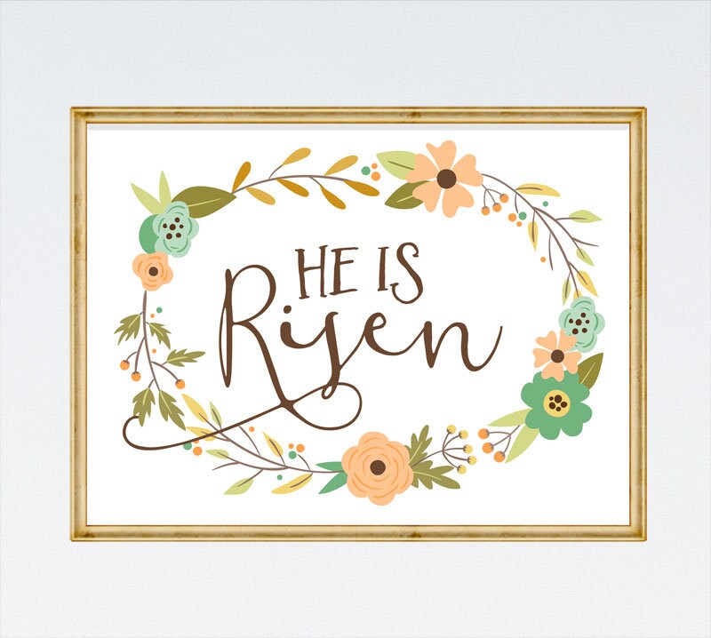 He is Risen Printable Bible Verse Print Scripture | Etsy