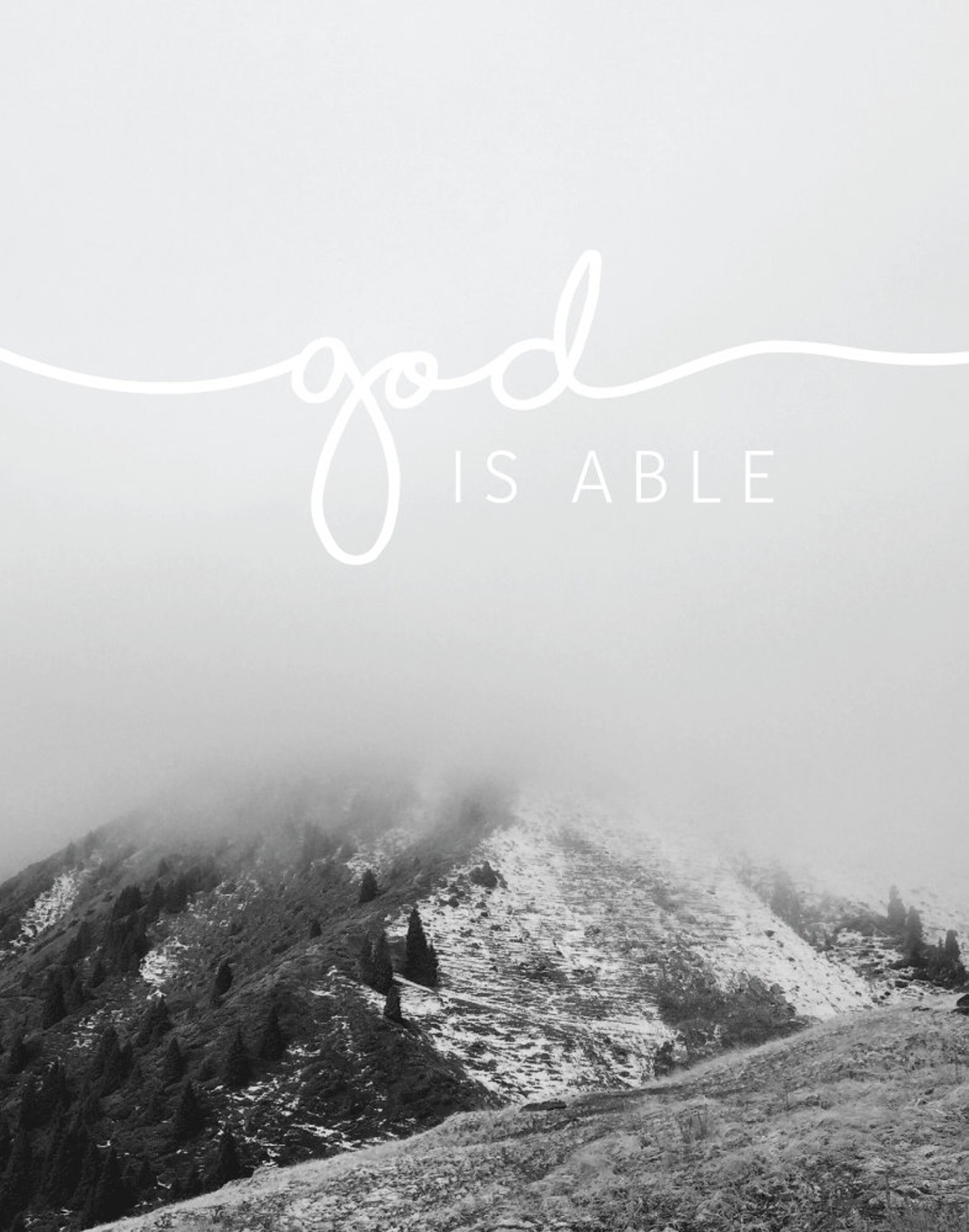 God is Able Christian Decor Bible Verse Wall Art Black and - Etsy