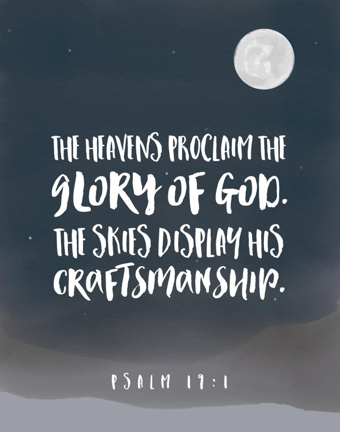 The Heavens Proclaim the Glory of God Psalm 19:1 Christian - Etsy