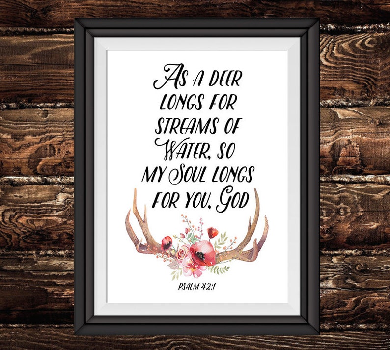 As a Deer Longs for Streams of Water Psalm 42:1 Bible Verse - Etsy
