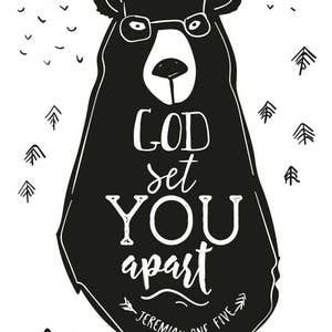 God Set You Apart Jeremiah 1:5 Woodland Nursery Decor, Bible Verse Wall ...