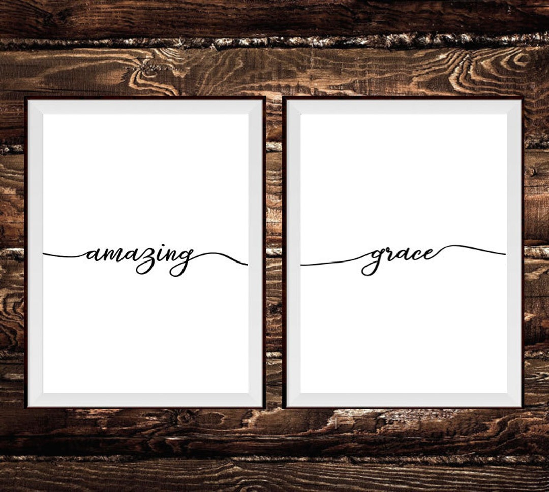 Amazing Grace Prints Black & White Scripture Print, Christian Print ...