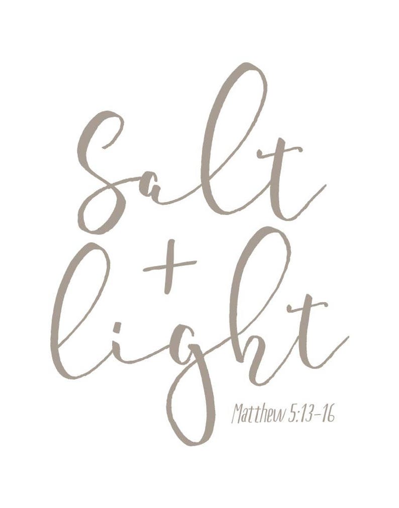 Salt and Light Matthew 5:13-16, INSTANT DOWNLOAD, Bible Verse Print ...