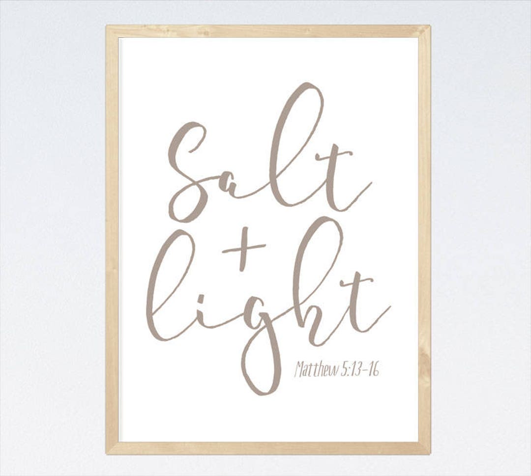 Salt and Light Matthew 5:13-16, INSTANT DOWNLOAD, Bible Verse Print ...