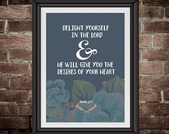11x17 Print delight Yourself in the Lord - Etsy